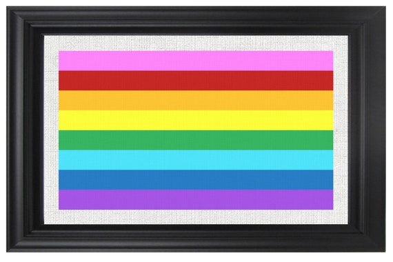 Original 8 Stripe Rainbow Pride Flag Digital Cross Stitch | Etsy