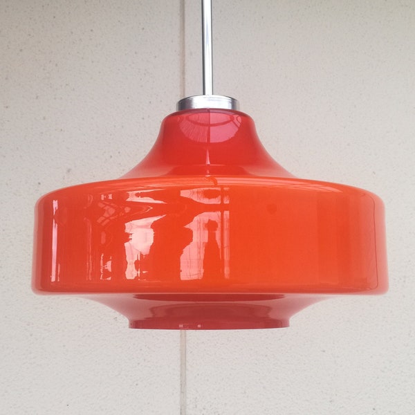 Orange Glass Retro Pendant Light - Etsy UK