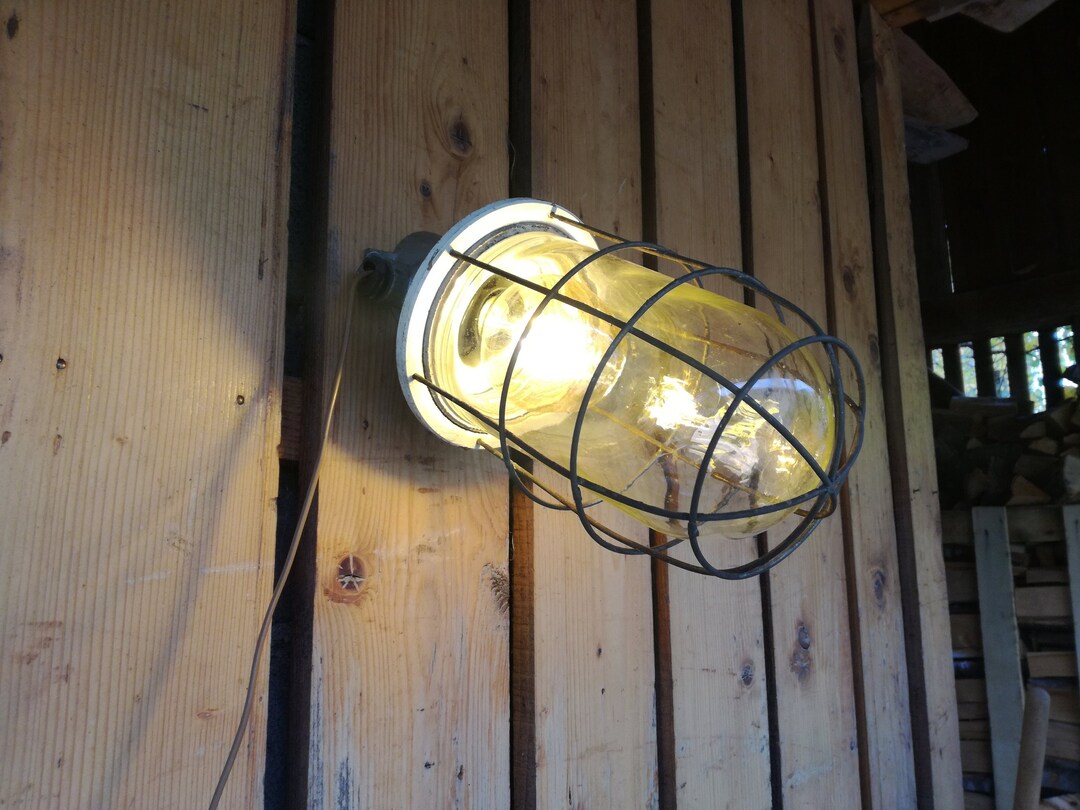 Vintage Warehouse Lamp / Vintage Industrial Lighting / Utility Wall ...