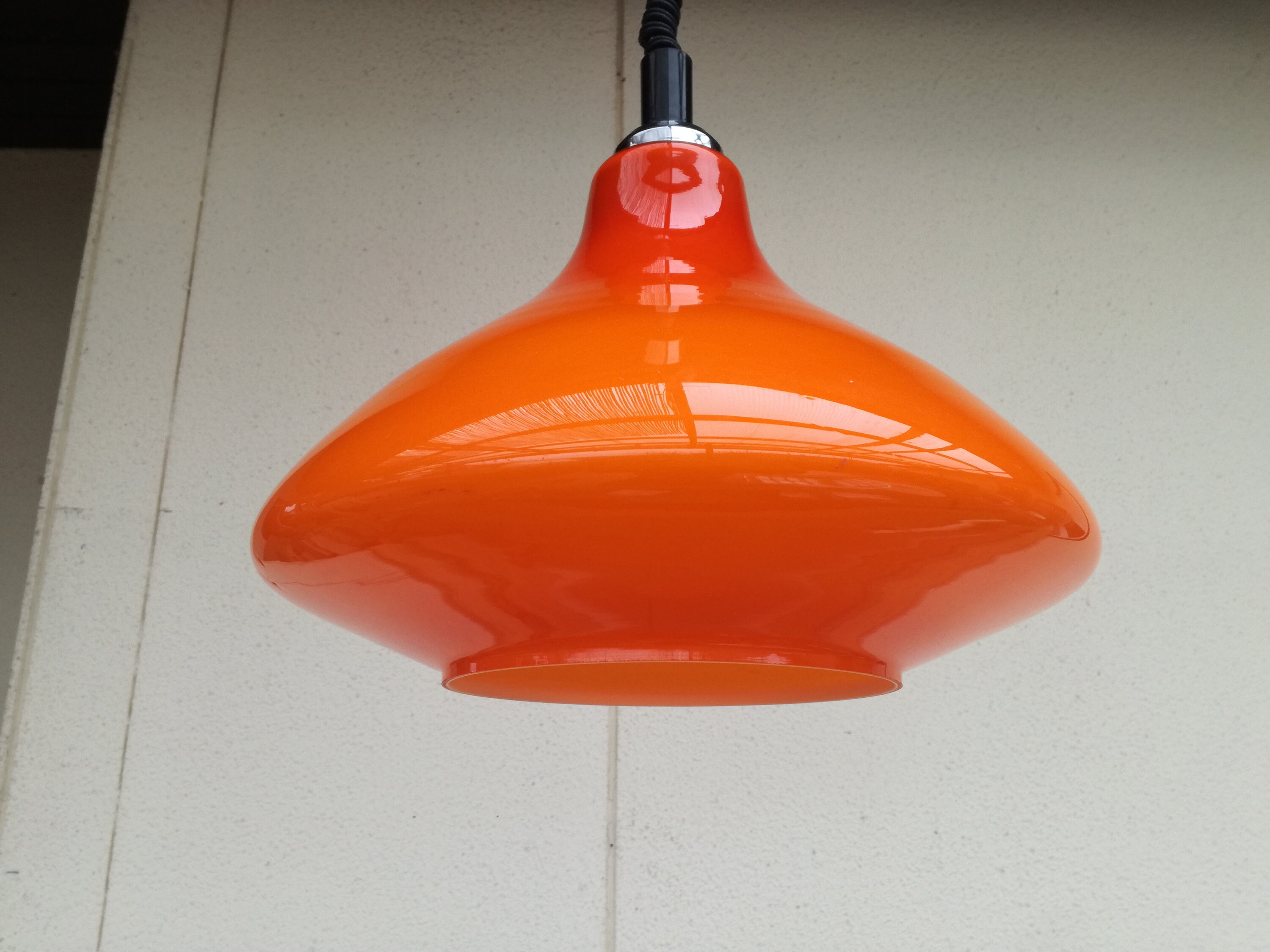 70s Orange Glass Lamp / 1970s Space Age Lighting / 70s Mod - Etsy