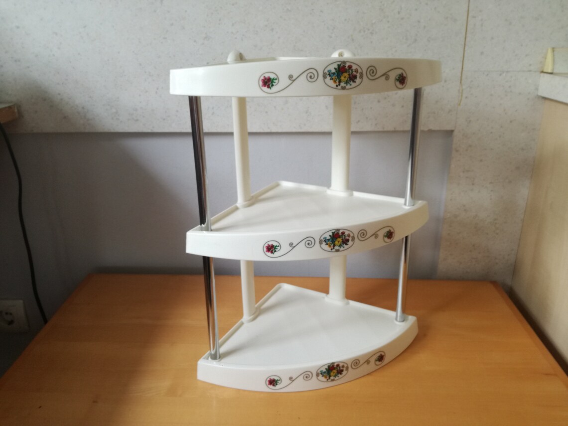 Vintage Corner Shelf Syla, Made in France / Mid Century Modern Three ...