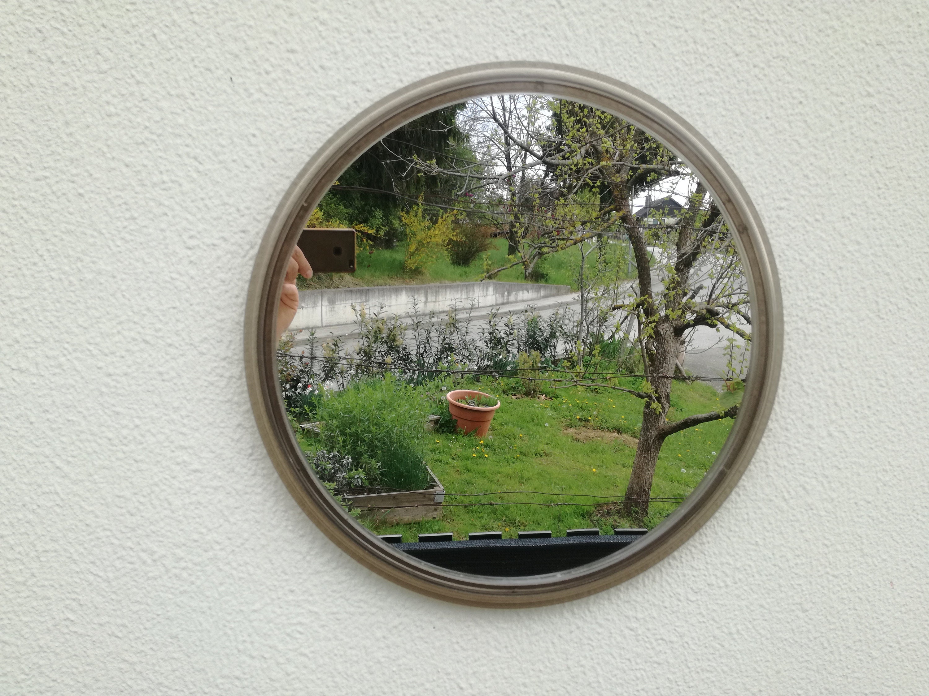 80s Mirror / 1980s Round Wall Mirror / Transparent Plastic Frame ...