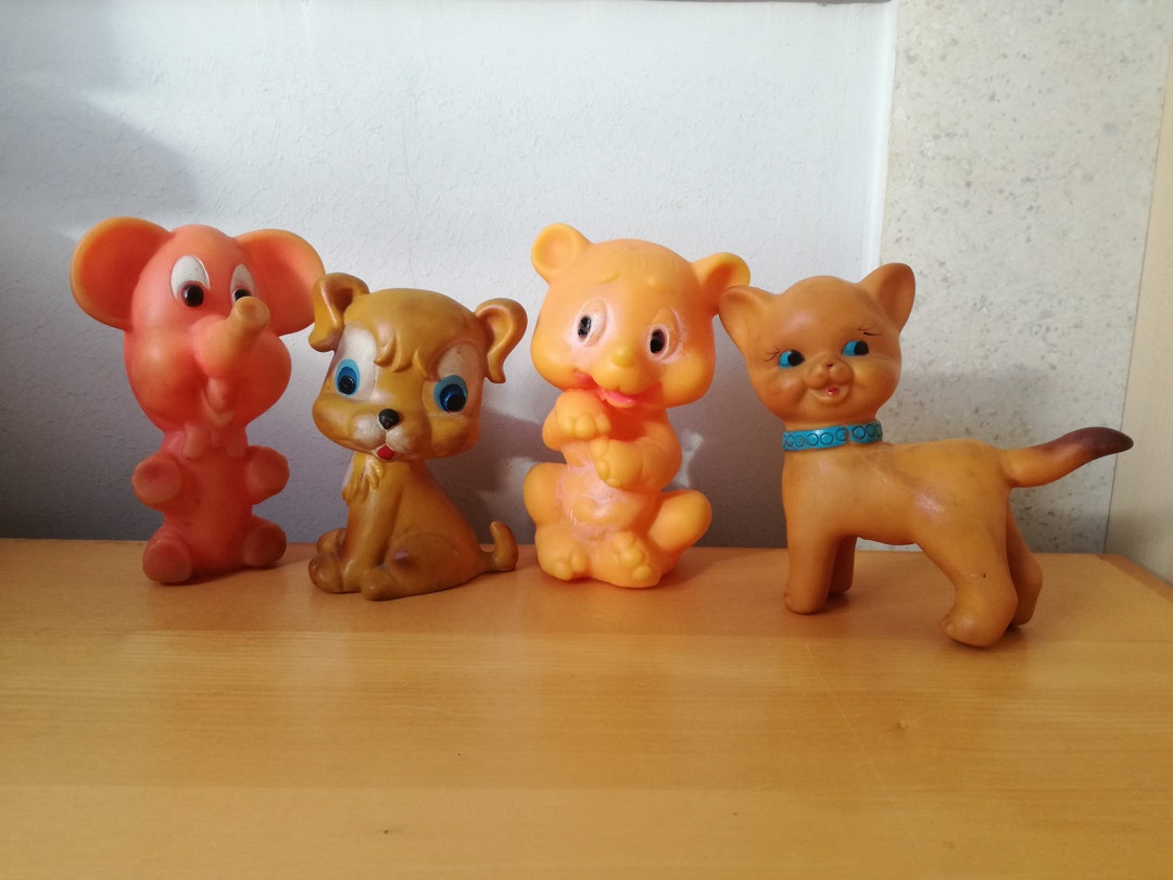Vintage Rubber Toys / 1970s Collectable Toys / Retro Rubber Toy Animals ...