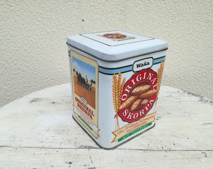 Wasa Crispbread Original Skorpa Tin / Vintage Tin Canister / Tin Box ...