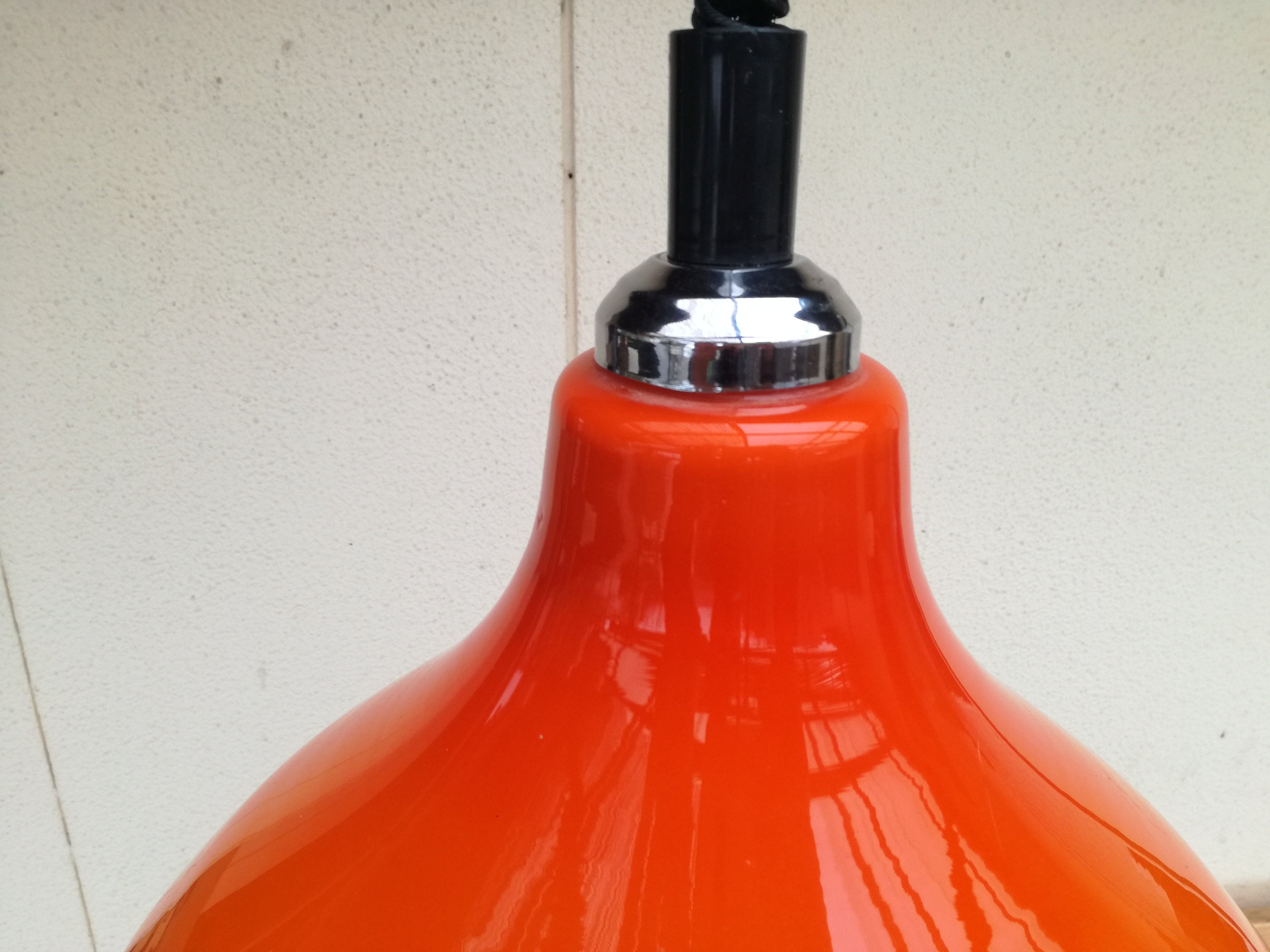 70s Orange Glass Lamp / 1970s Space Age Lighting / 70s Mod Lamp / Space ...