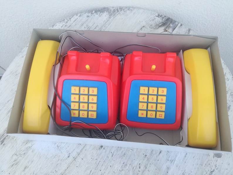 Vintage Toy Telephone Set Geobra / 1990s Memphis Style - Etsy