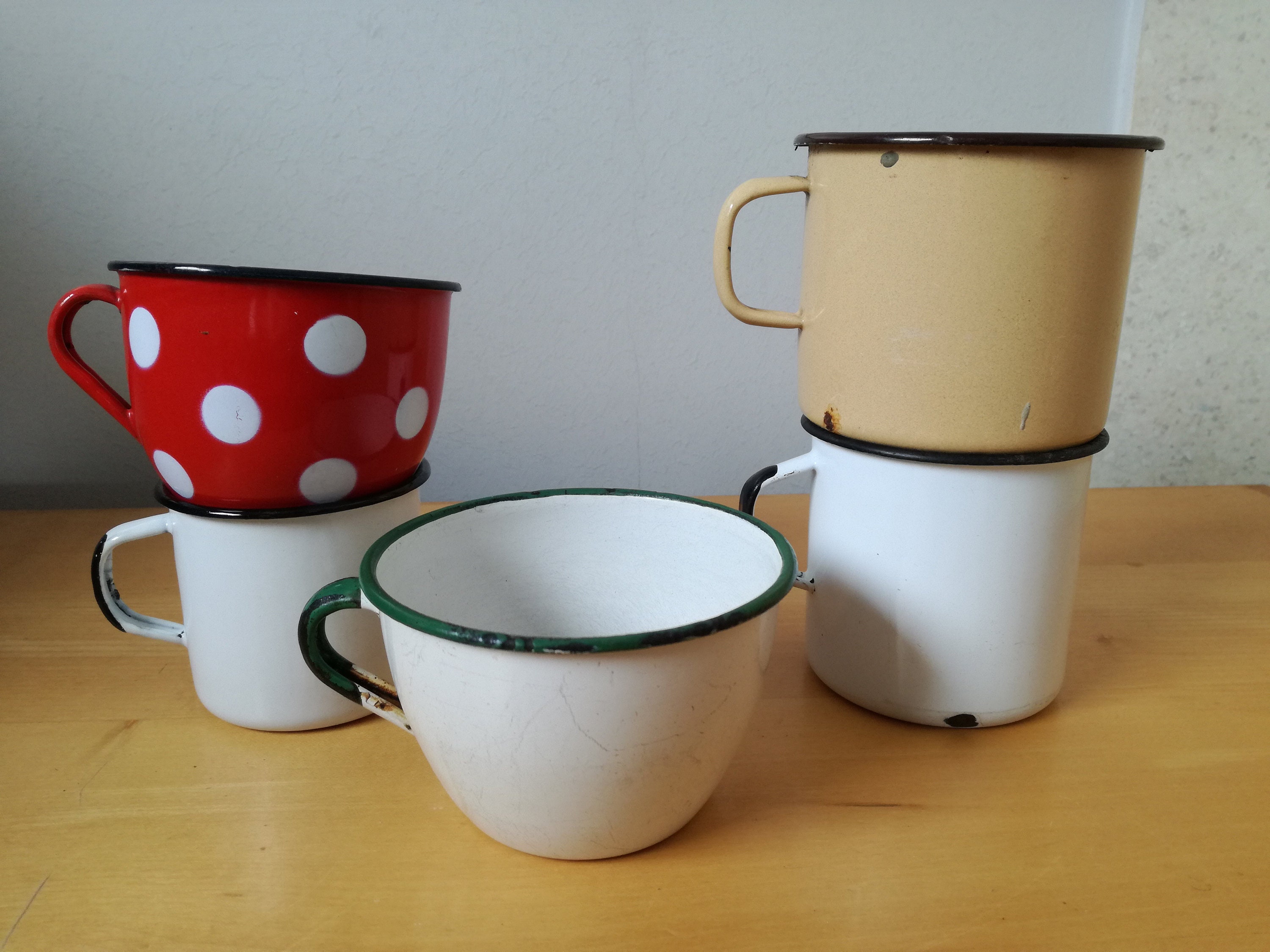 Vintage Enamel Cup / Vintage Enamelware Made in Yugoslavia / Rustic ...