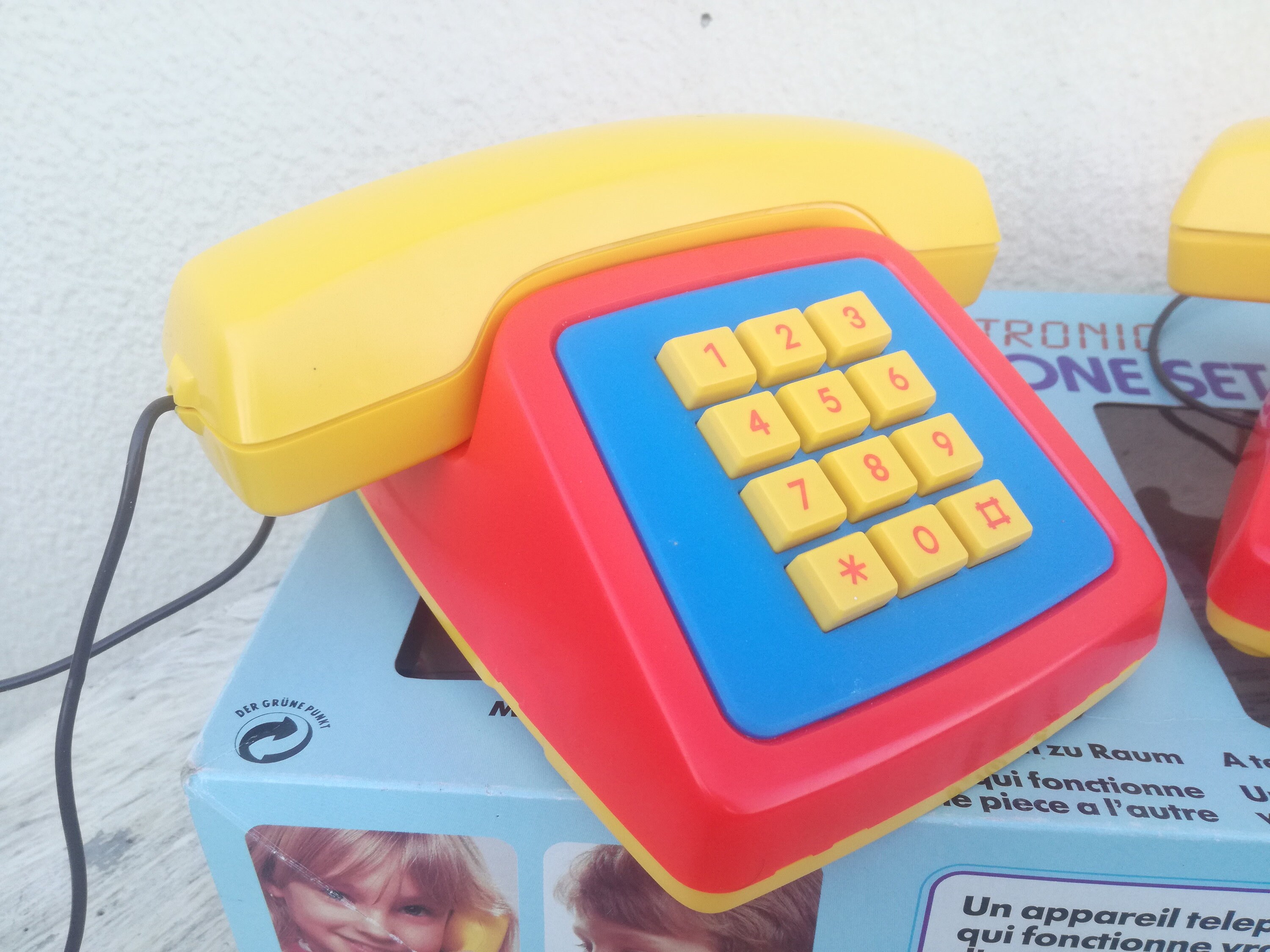 Vintage Toy Telephone Set Geobra / 1990s Memphis Style Telephone Toy ...