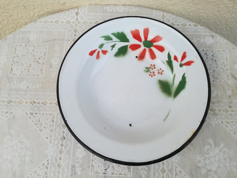 1960s Enameled Plate EMO Celje / Vintage Enamel Plate, Made in ...