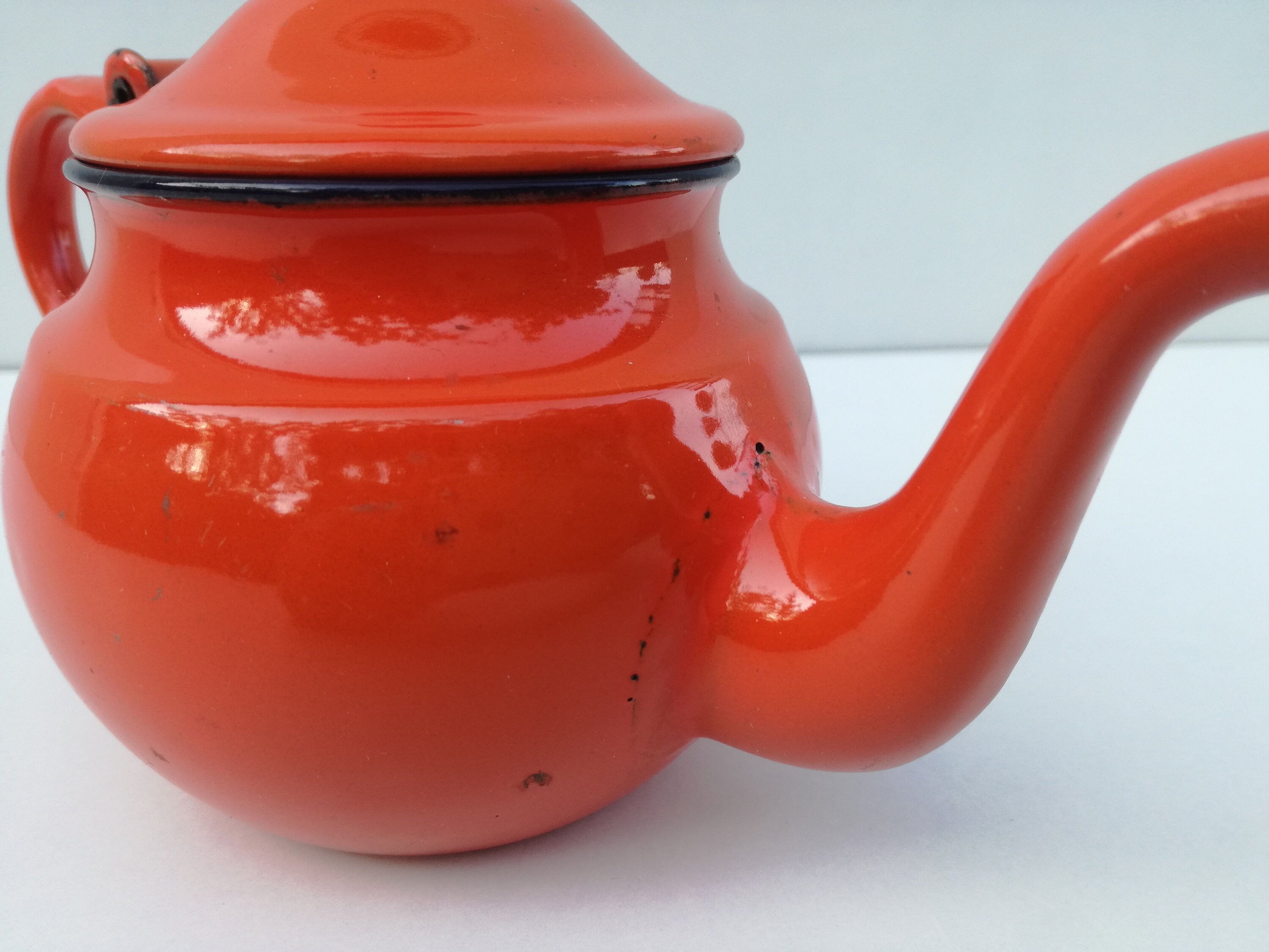Enamel Tea Kettle / Vintage Enameled Tea Pot 1960s, EMO Celje, Made in ...