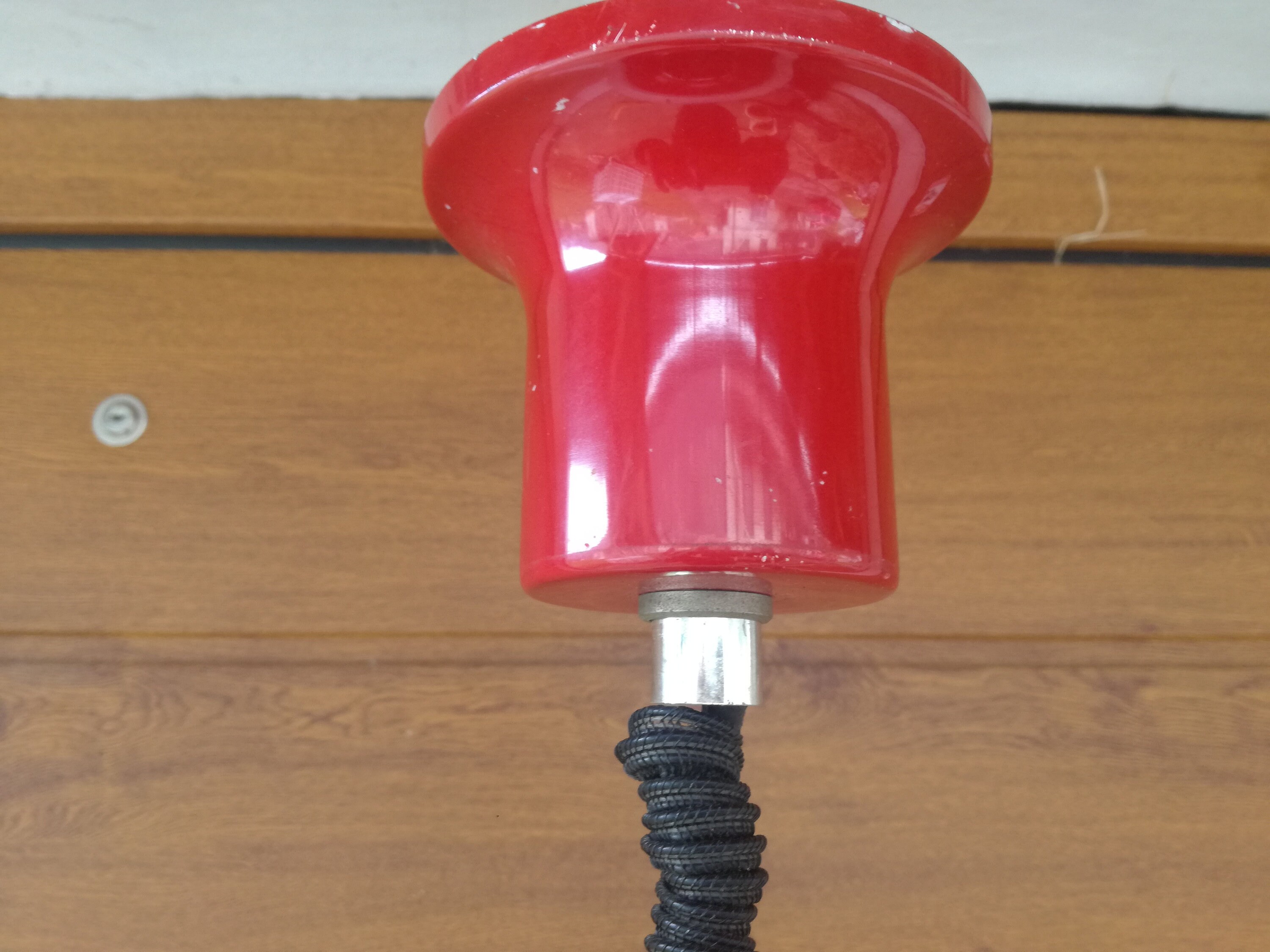 1970s Pendant Lamp / Vintage 70s Red and White Ceiling Lamp / Mid ...