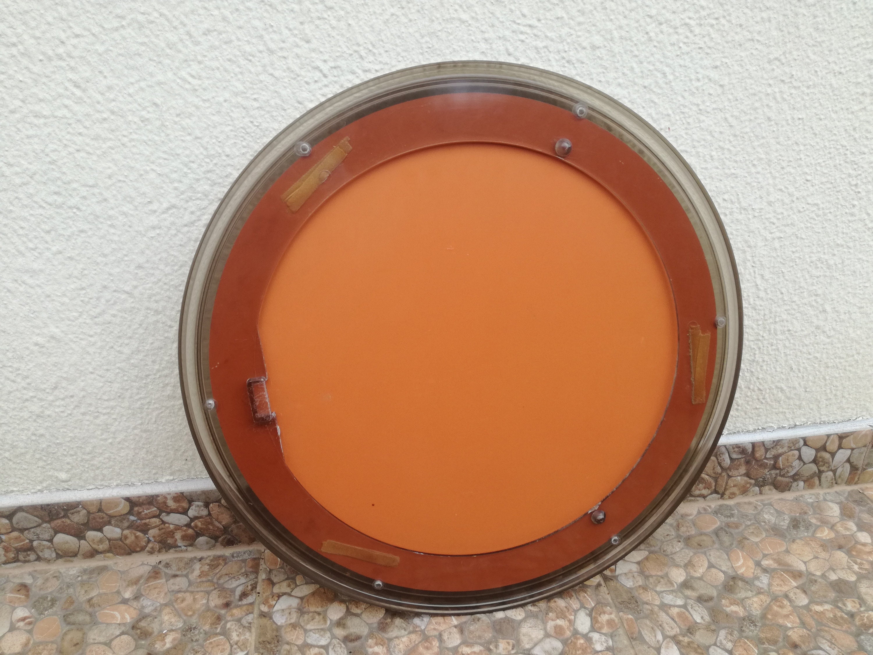 80s Mirror / 1980s Round Wall Mirror / Transparent Plastic Frame ...