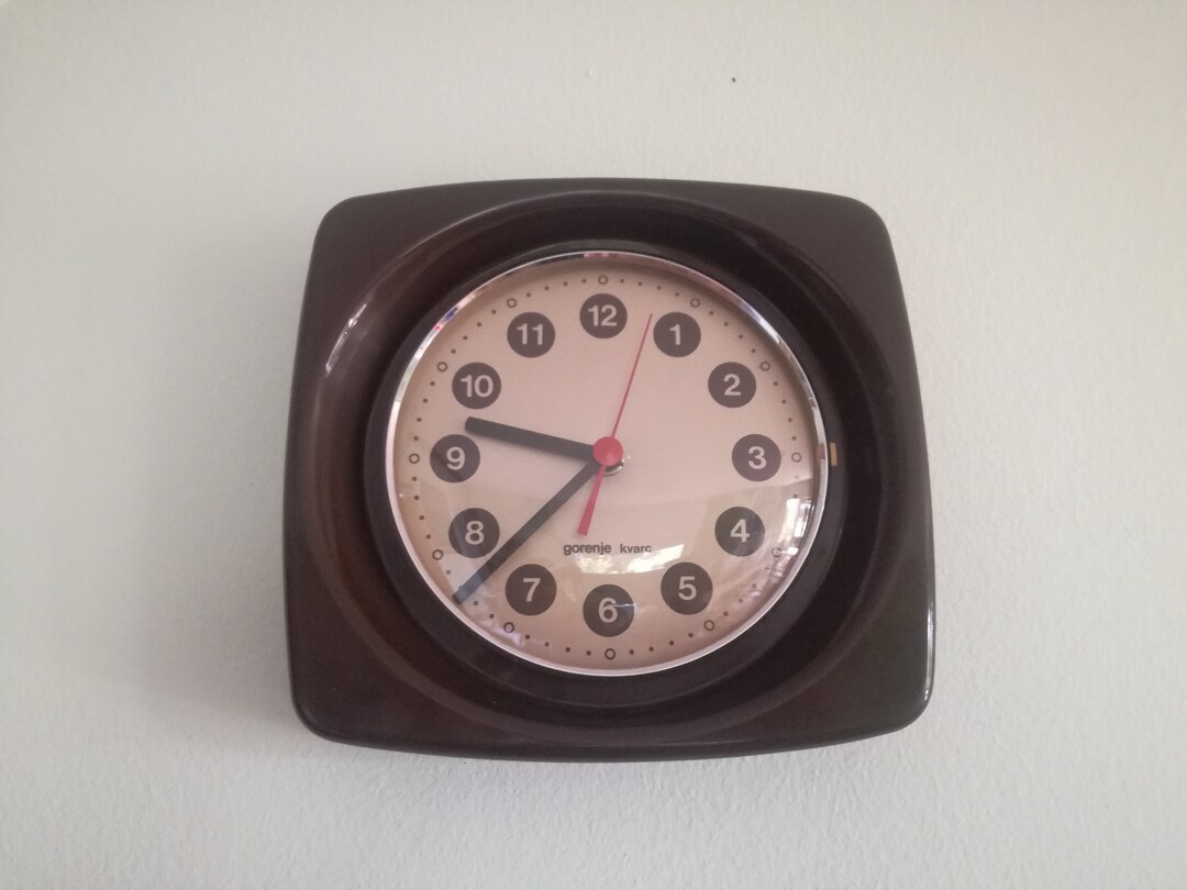 70s Brown Wall Clock Gorenje / 1970s Space Age Capsule Clock, Made in ...