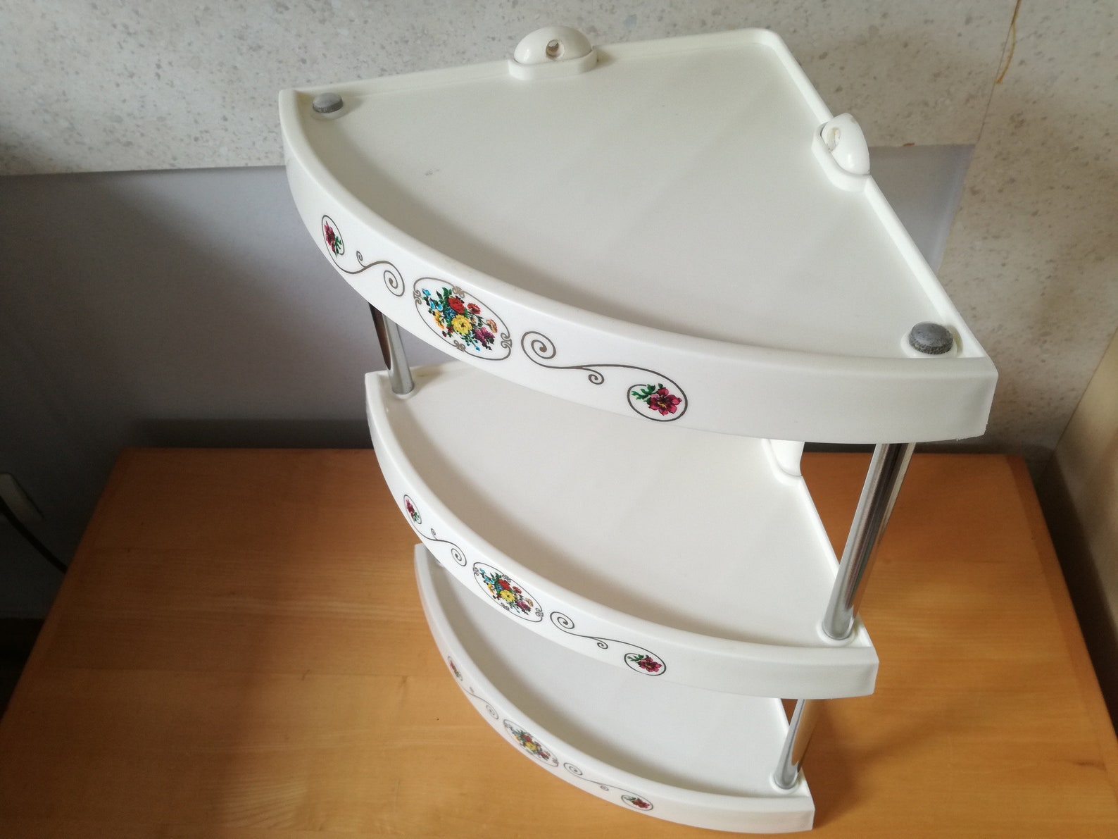 Vintage Corner Shelf Syla, Made in France / Mid Century Modern Three ...