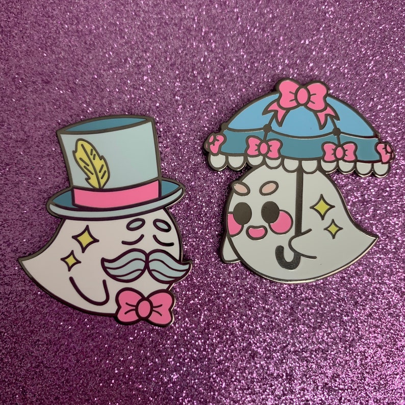 Fancy Ghost Hard Enamel Pins Creepy Cute Lapel Pins Kawaii | Etsy