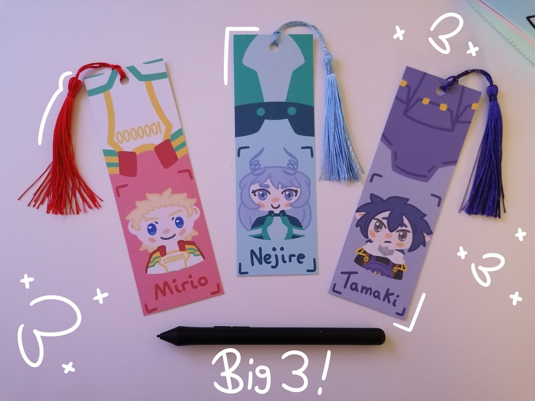 The Big Three MHA Chibi Bookmarks - Etsy