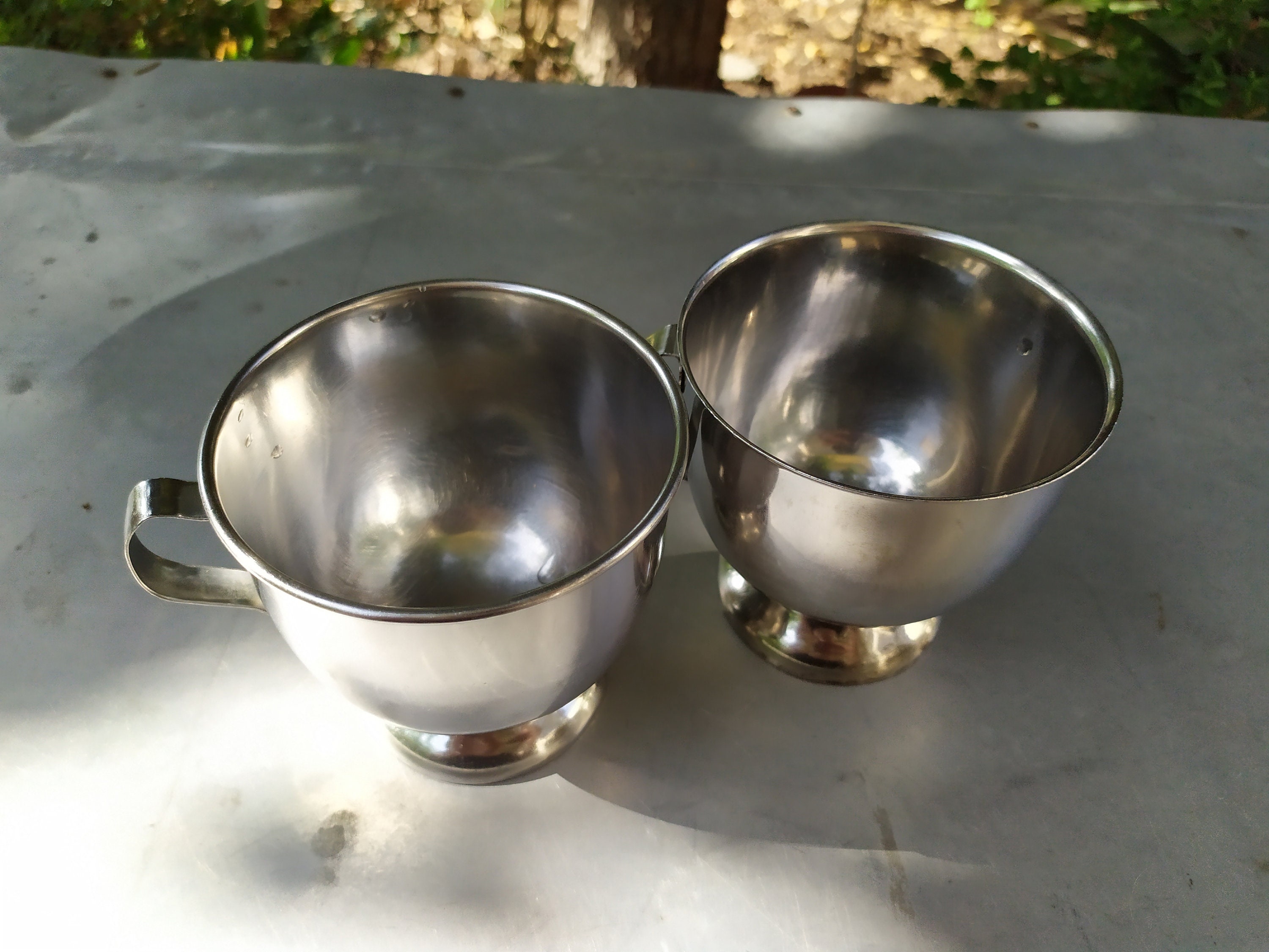 Set 2 Pcs Vintage Large Metal Cups, Retro Travel Cups, Camping Cups ...