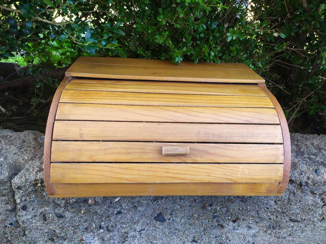 Vintage Wooden Bread Box, Antique Bread Storage Box, Container for ...