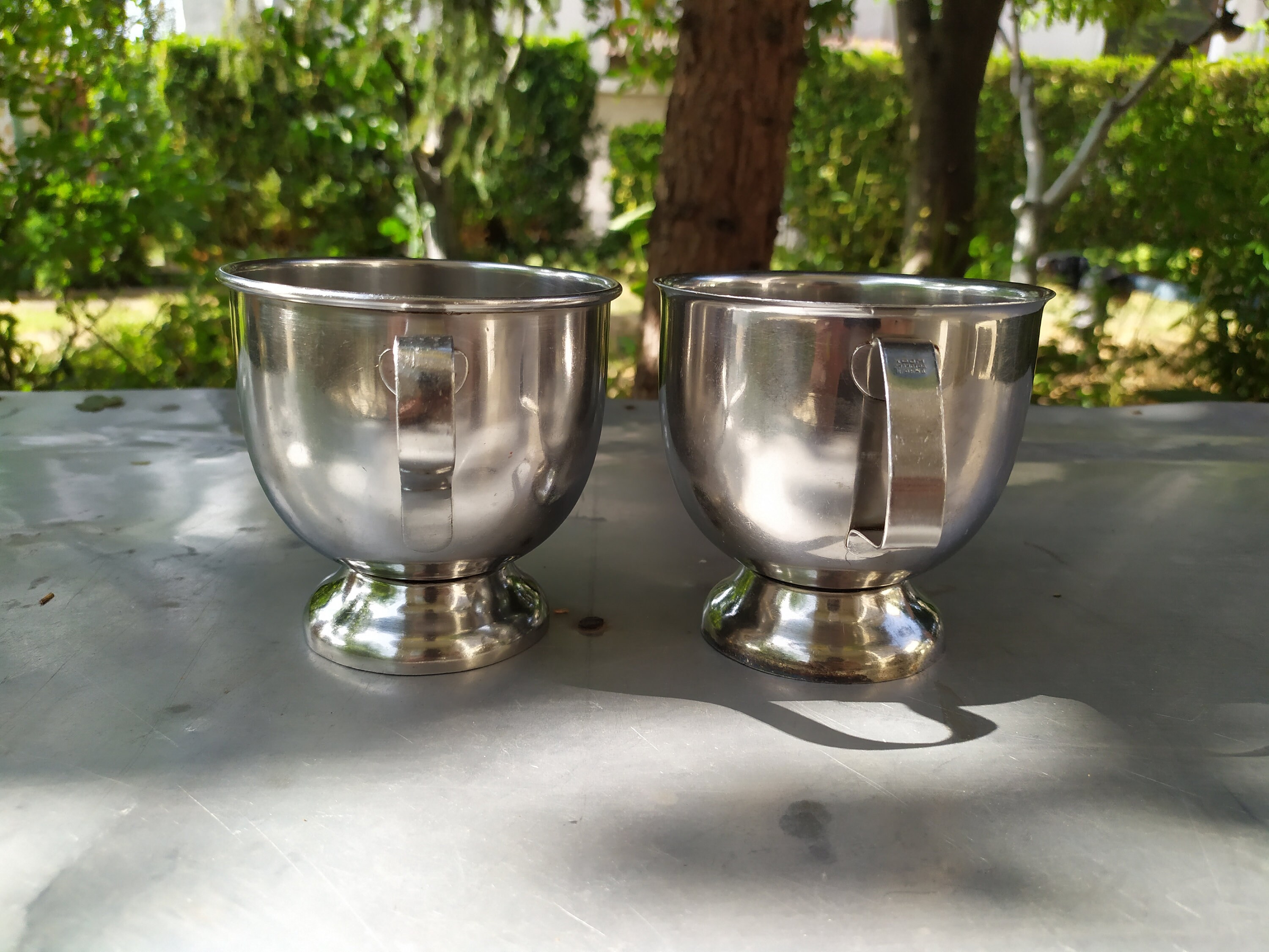 Set 2 Pcs Vintage Large Metal Cups, Retro Travel Cups, Camping Cups ...