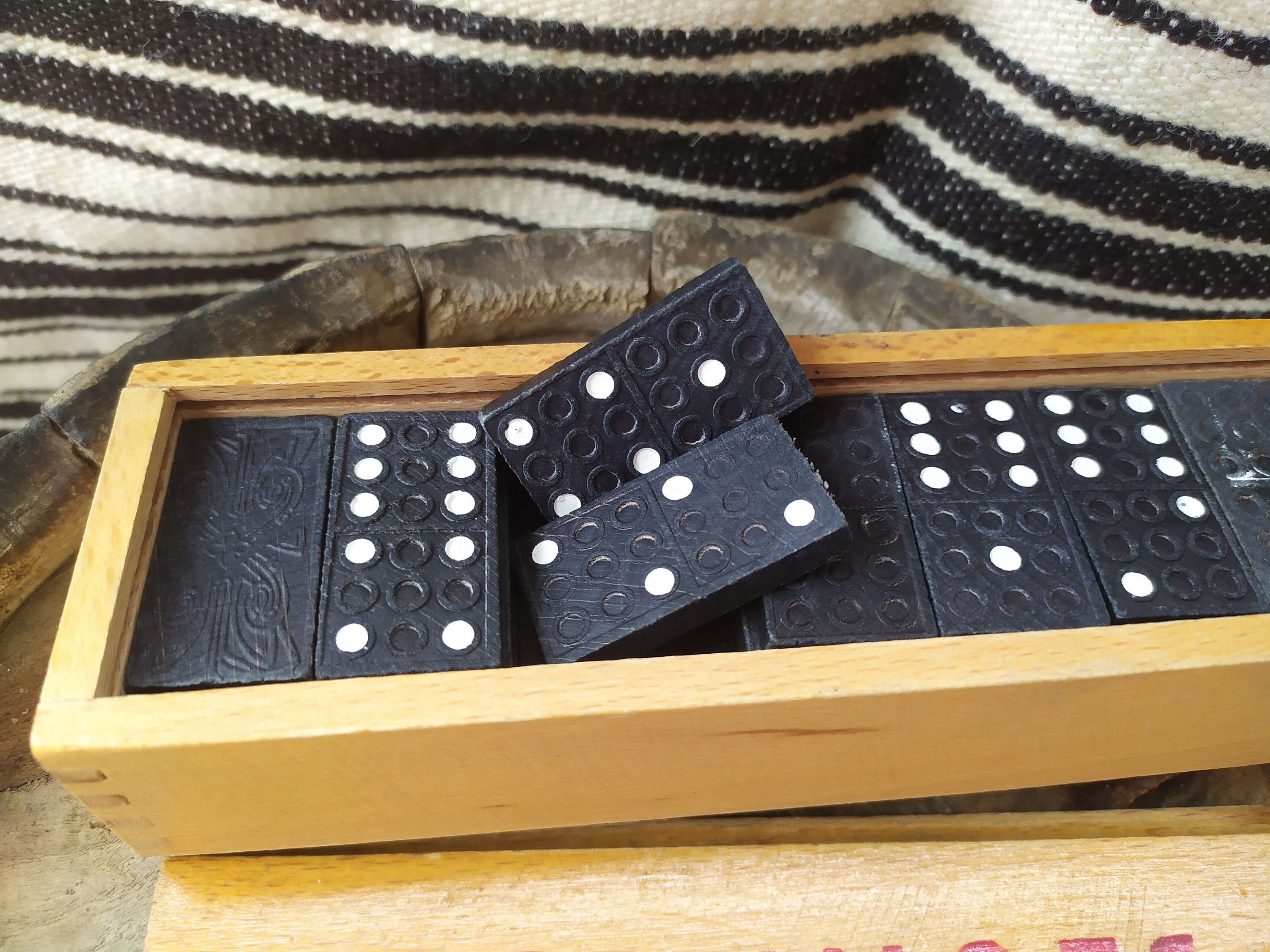 Vintage Domino Domino Set in Wooden Box Old Domino Vintage - Etsy UK