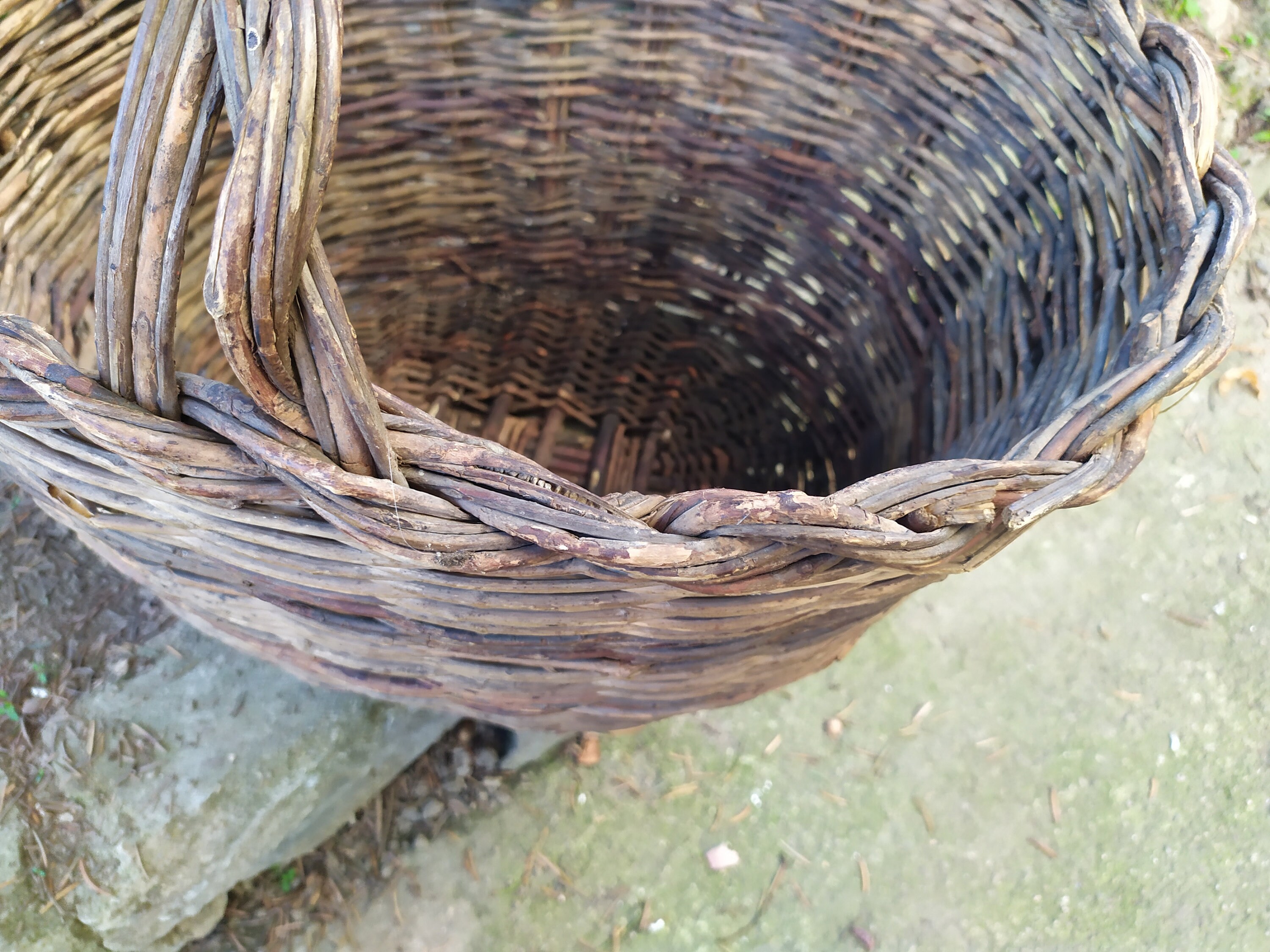 Vintage Rural Large Wicker Basket,wooden Basket, Rural Wicker Basket ...