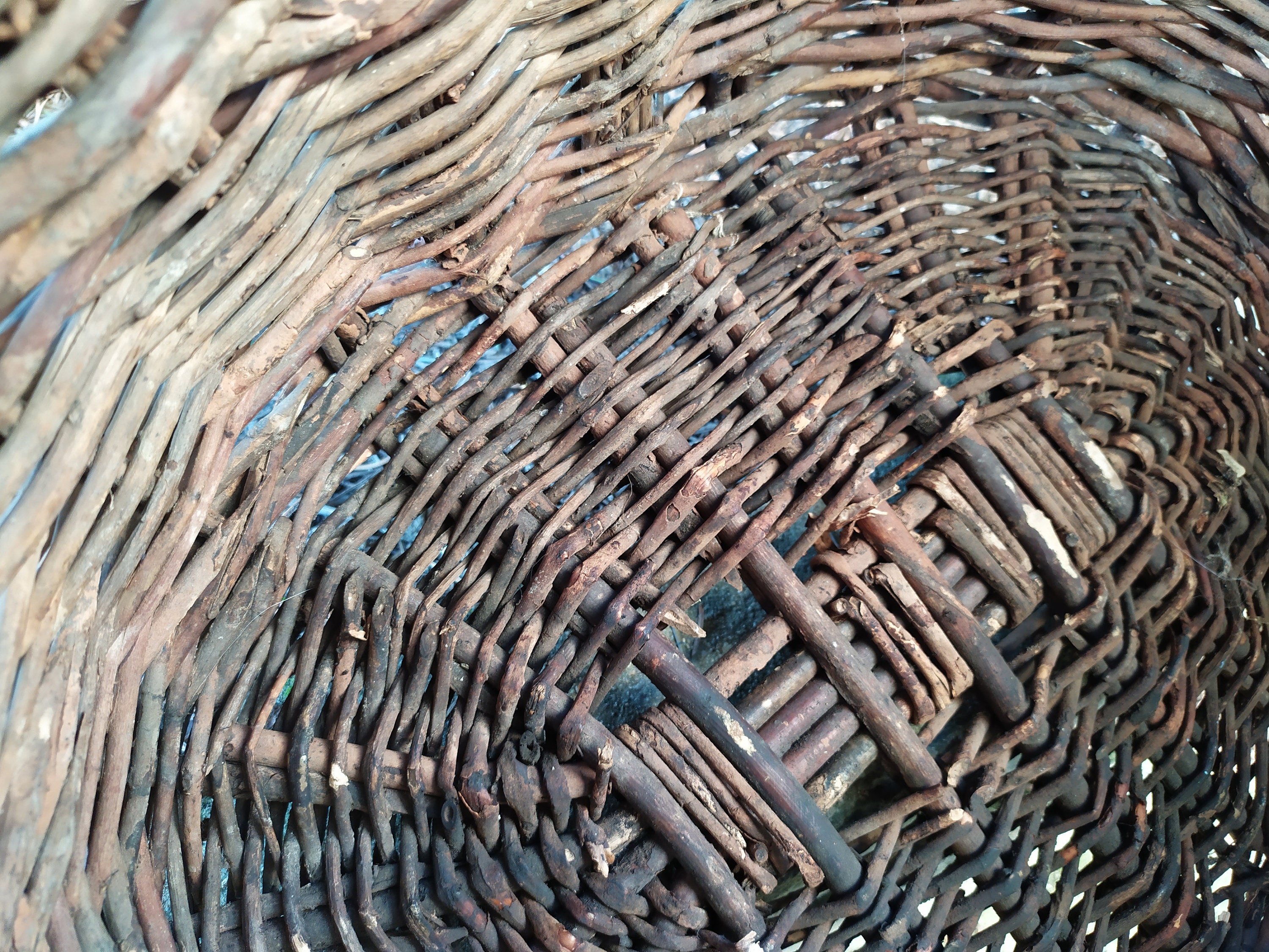 Vintage Rural Large Wicker Basket,wooden Basket, Rural Wicker Basket ...
