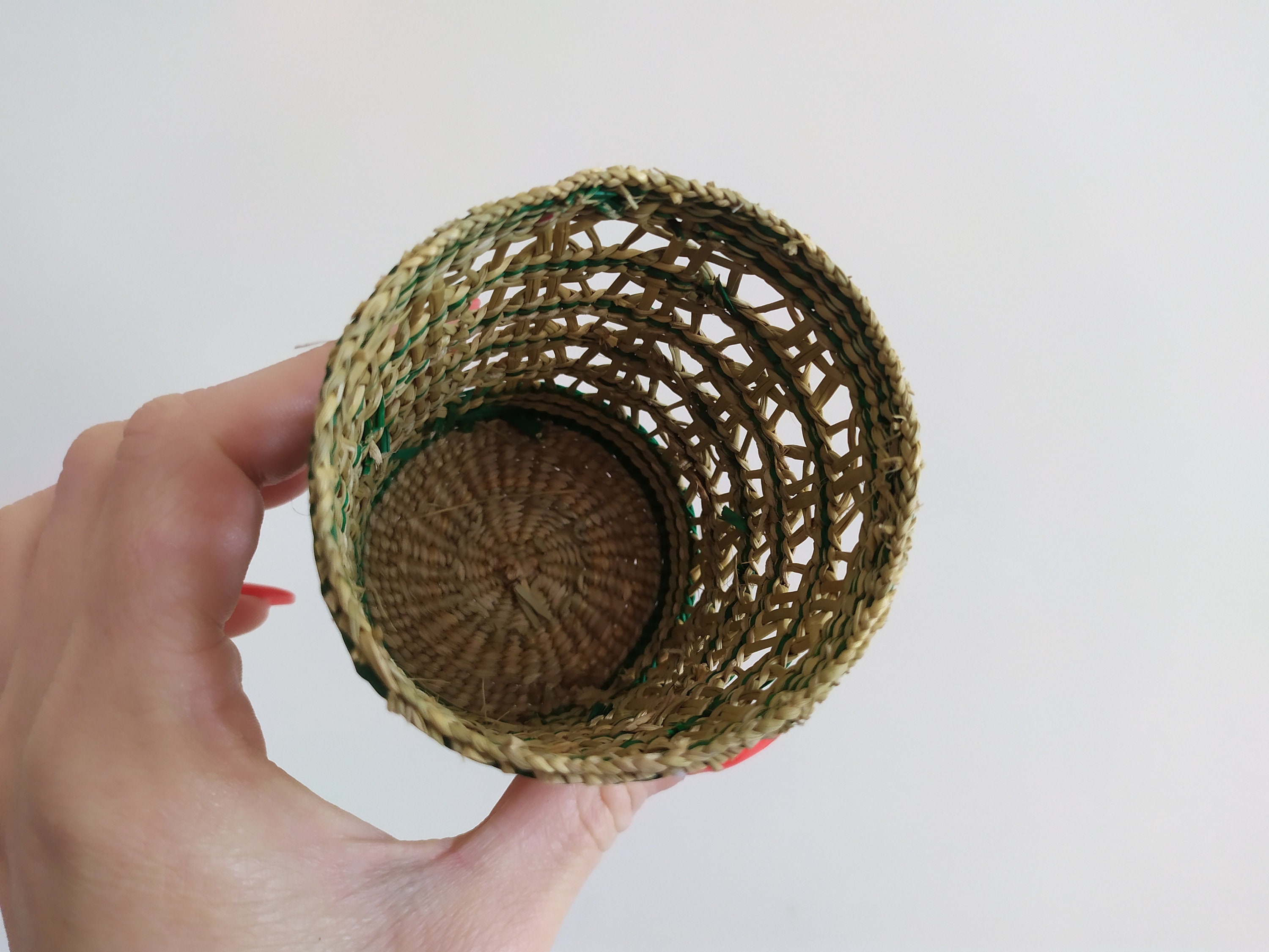 Vintage Cup Holders, Rattan Beverage Cup, Rattan Cup Holder, Vintage ...