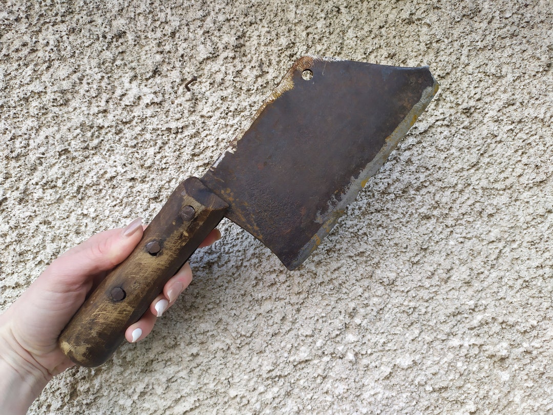 Old Vintage Cleaver,rusty Cleaver, Vintage Meat Cutting Knife, Old ...