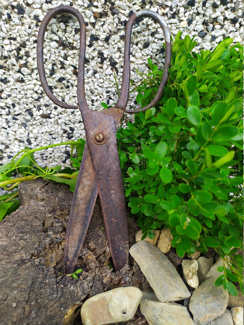 Original Vintage Scissors, Hand Forged Iron Antique Scissors, Rusty ...