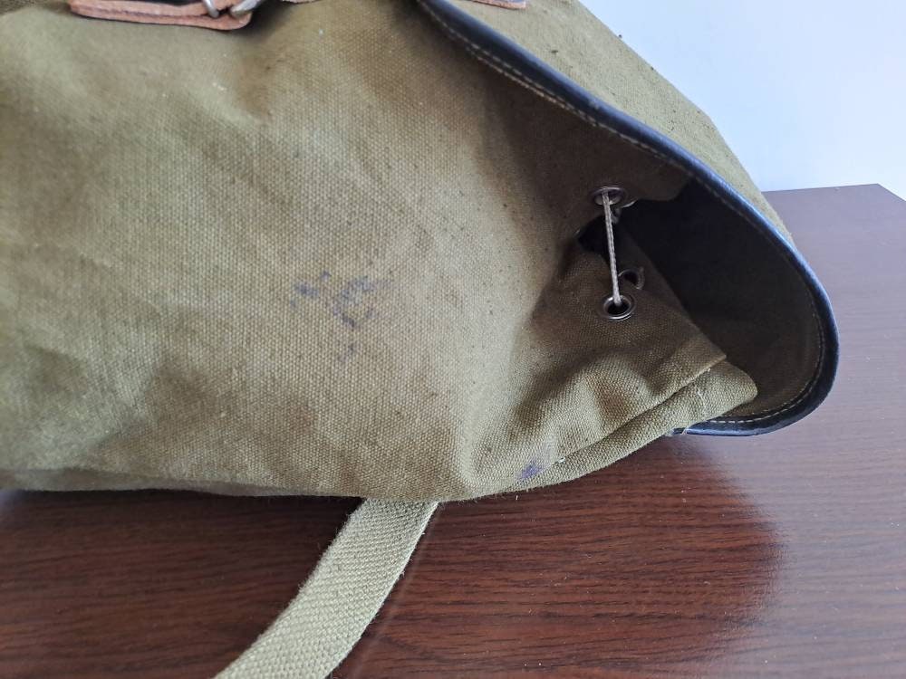 Retro Military Backpack Vintage Green Army Bag Canvas Military Bag ...