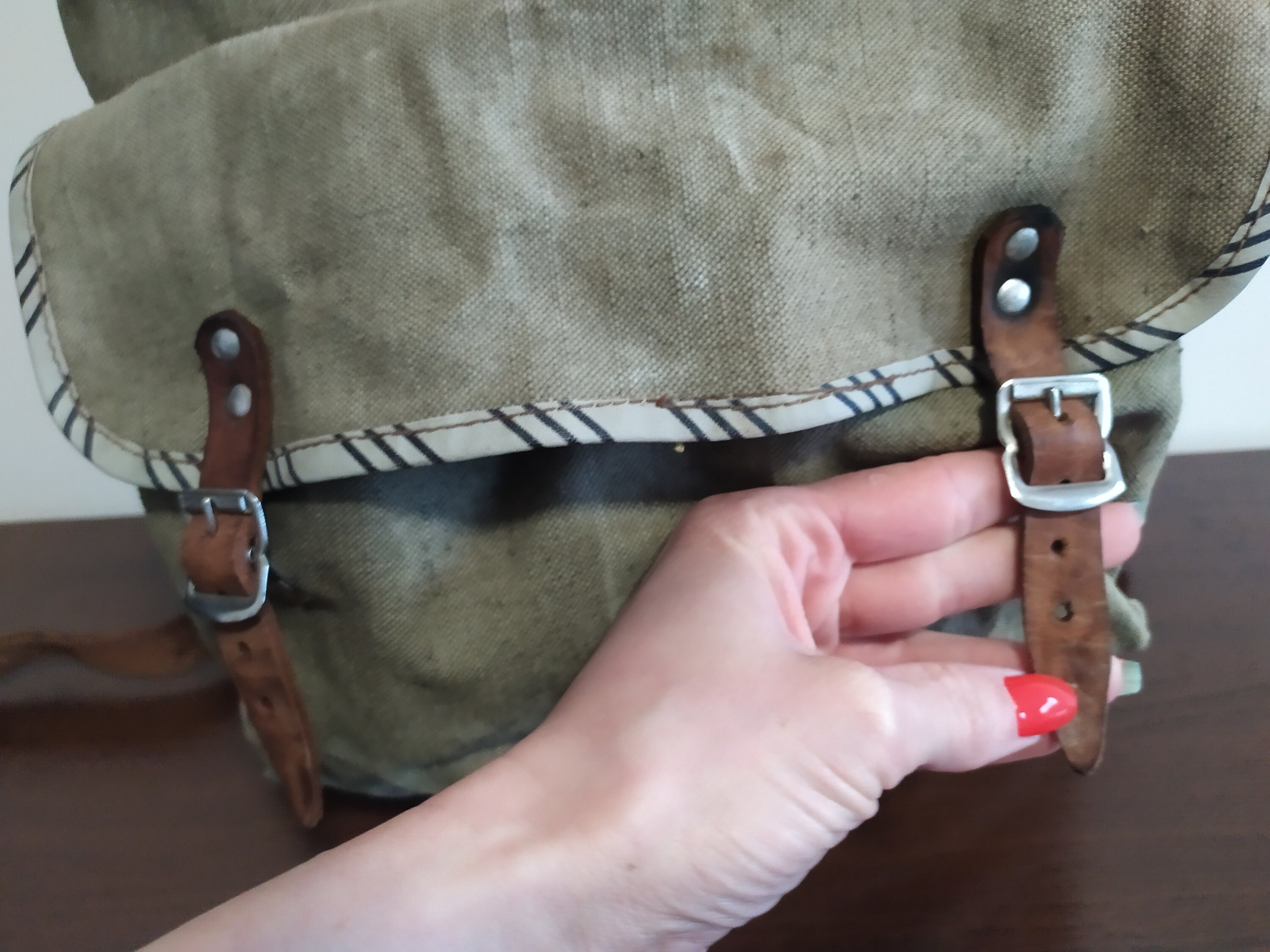 Vintage Military Backpack , Ancient Army Backpack, Green Army Bag With ...