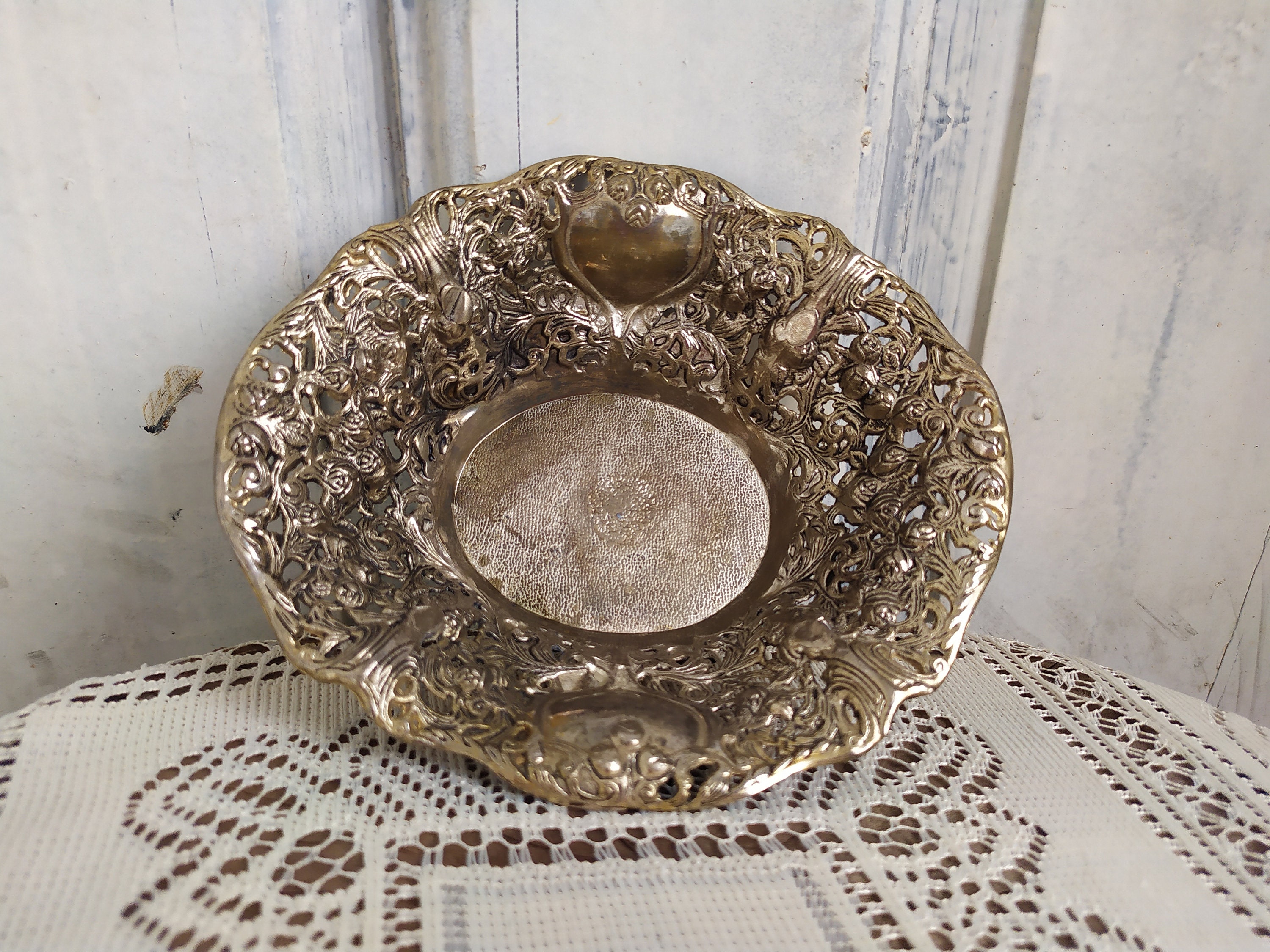 Vintage Plate in Medieval Style, Interesting Plate, Decorative Metal ...