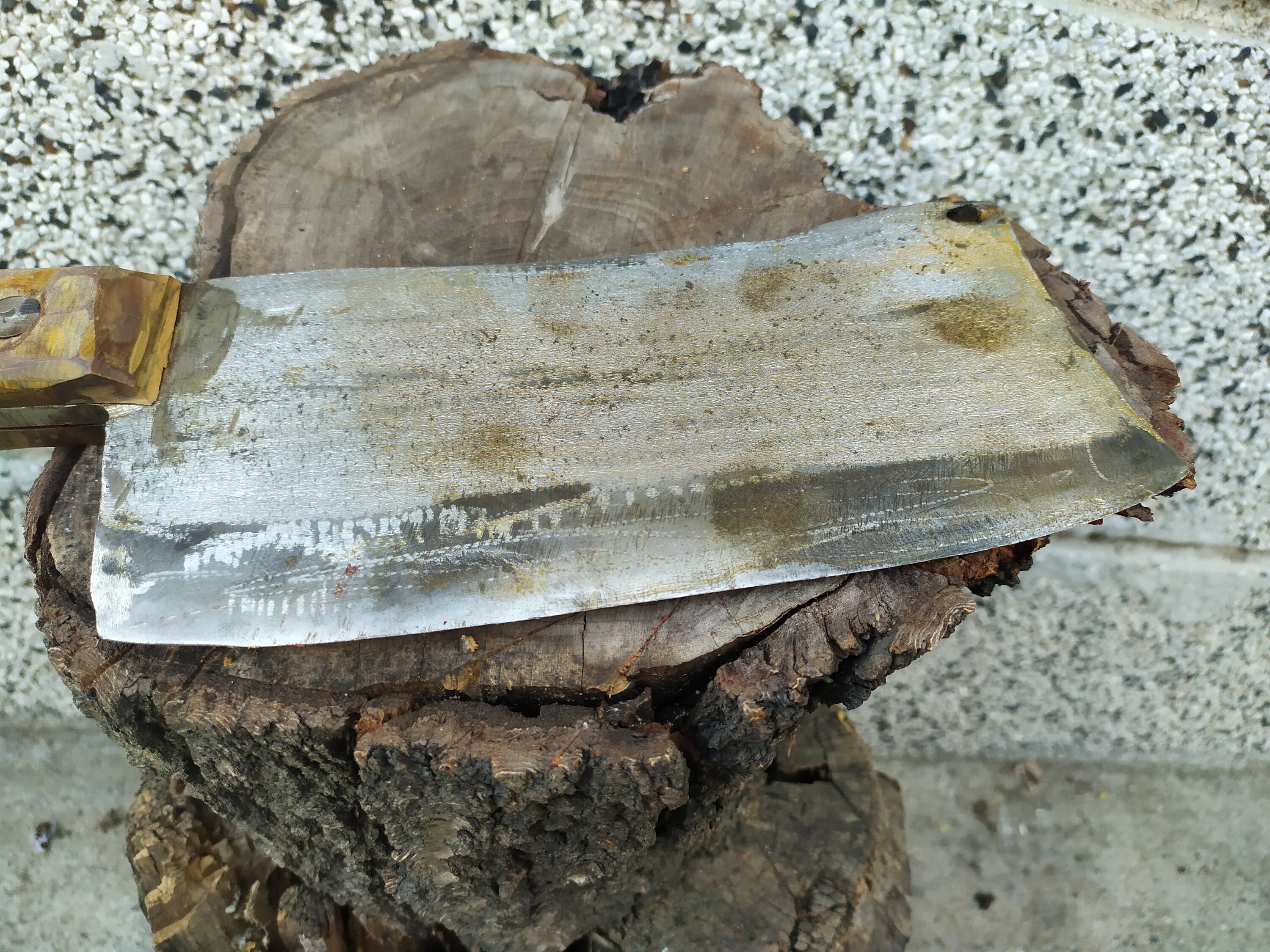 Extra Large Cleaver, Vintage Meat Cutting Knife, Old-fashioned Hand ...