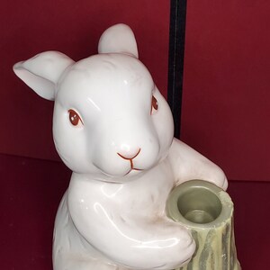 Vintage-1990s-dept 56-ceramic-bunny Rabbit-taper Candle Stick Holder ...