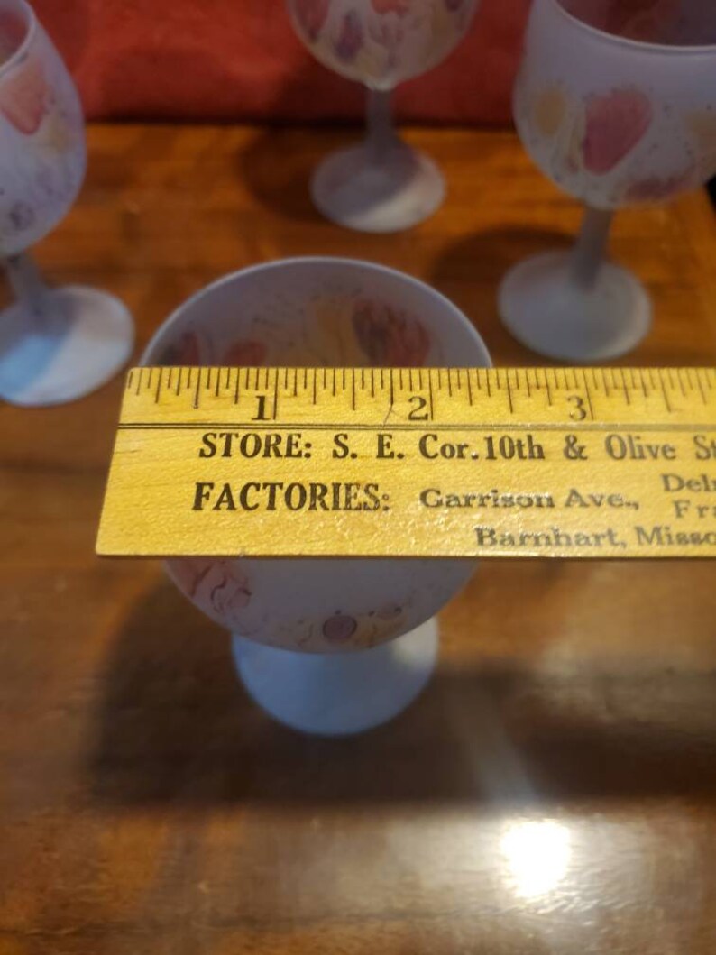 6 Vintage Reuben by Nouveau Art Glass Hand Painted - Etsy