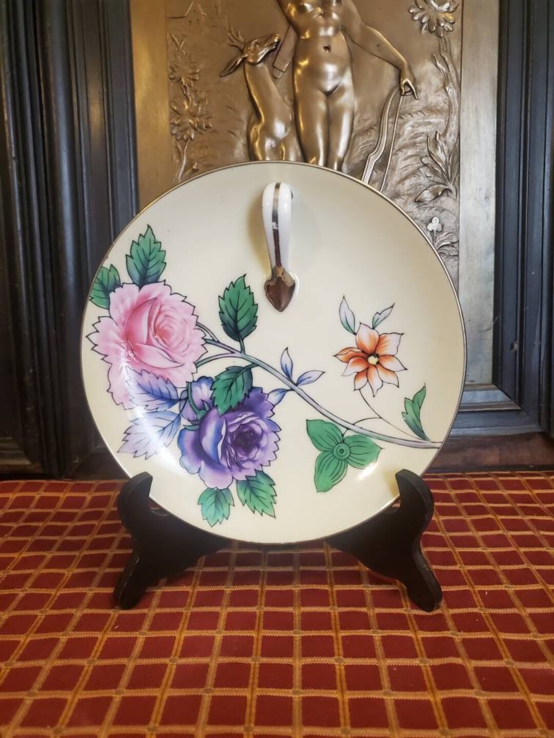 Vintage, Noritake, Porcelain, Nappy Plate, Platinum Trim and Handle ...