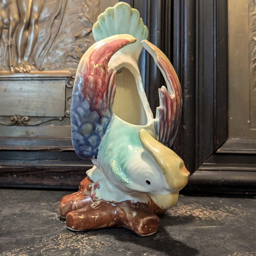 Vintage, Ceramic, Parrot, Indoor Planter, Wall Pocket, - Etsy