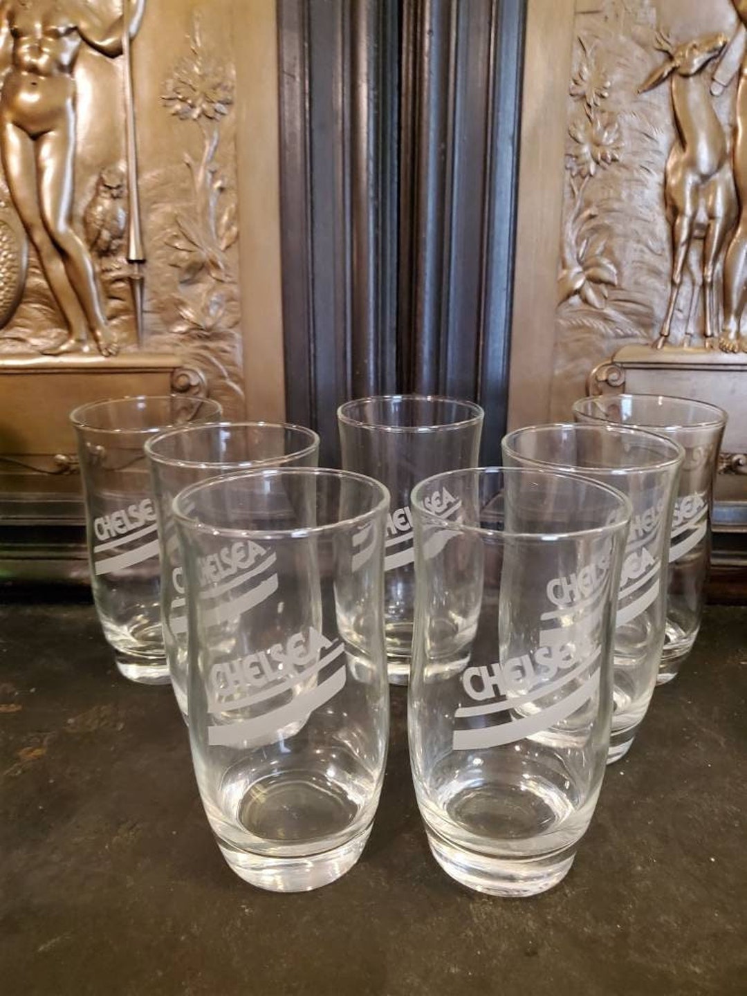 7 Vintage, 1970's, MCM, Anheuser Busch, Chelsea Beer Glasses, 5 1/4 ...