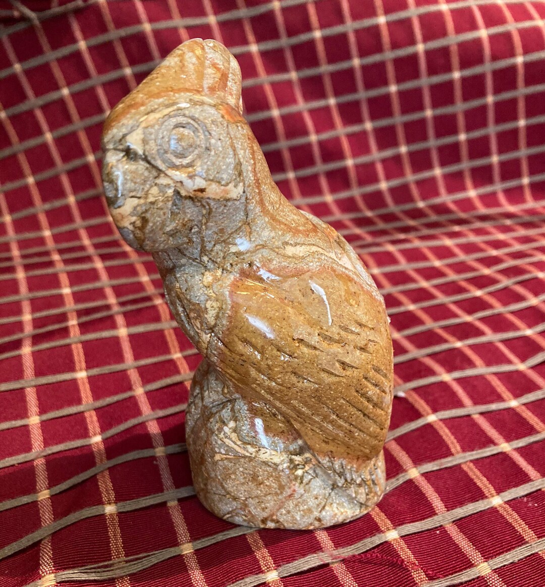 Panama Hand Carved Stone Souvenir of Perched Parrot Figurine Statue - Etsy