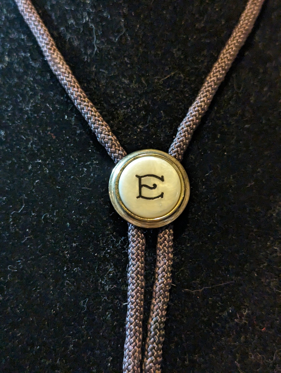 Vintage, by Swank, Mother of Pearl, Gold Tone,western Cowboy, Bolo Tie ...