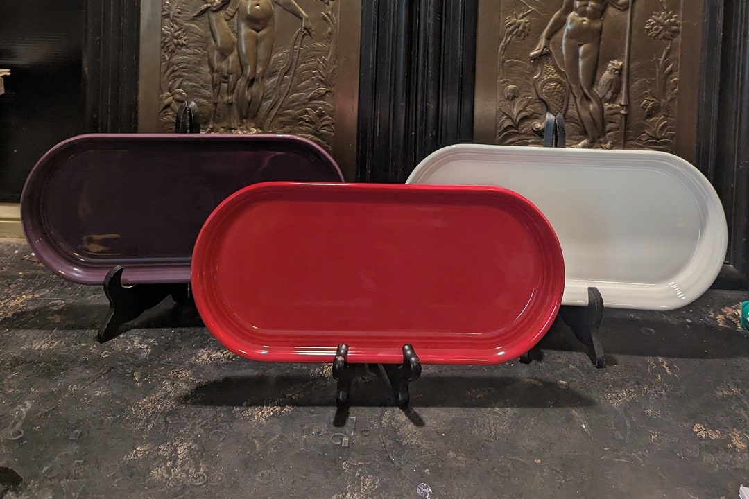 3 Vintage, Fiestaware, Oval, Oblong, Platters, Appetizer, Bread Tray ...