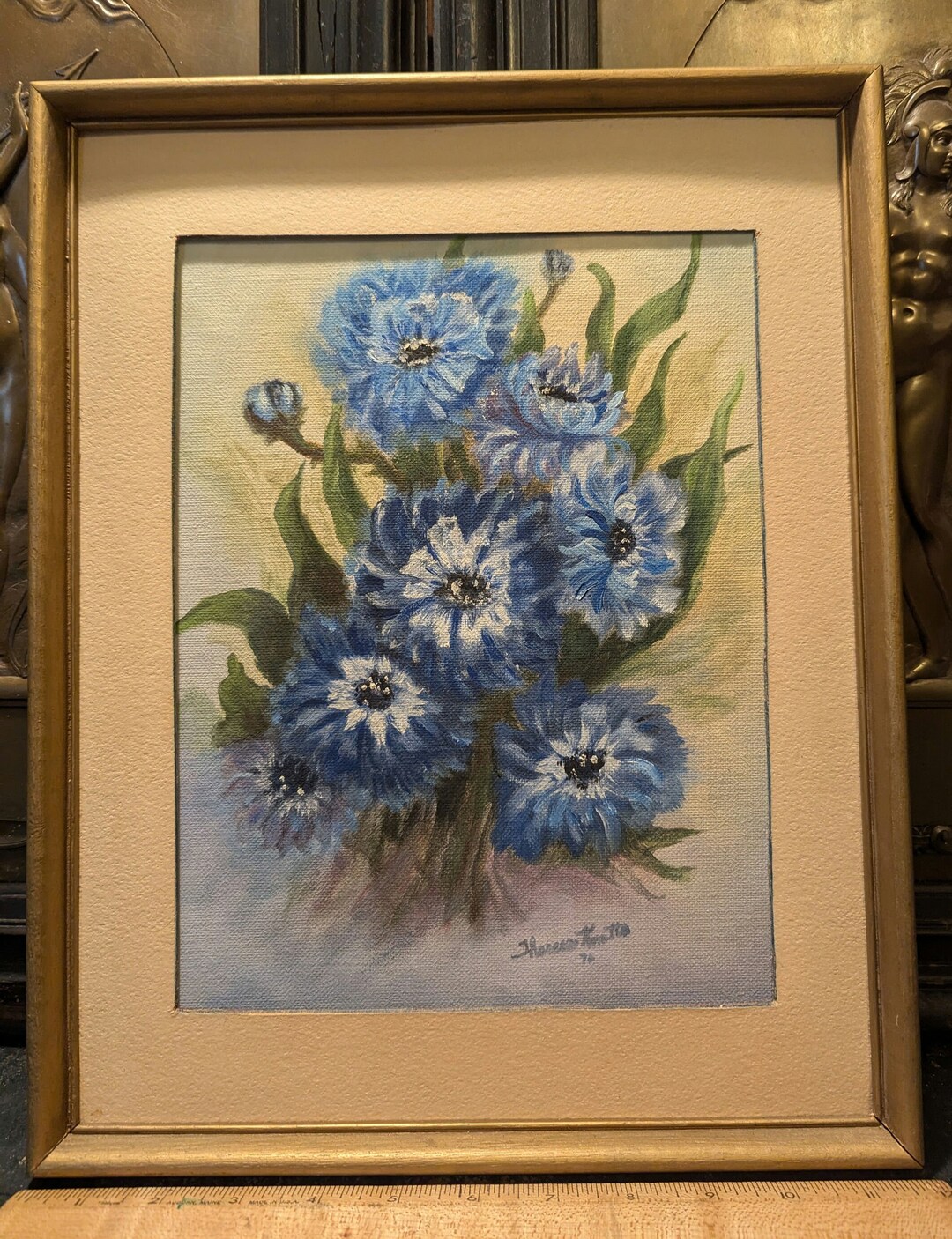 Vintage, Mid Century, Floral, Oil Painting, on Canvas, Framed and ...