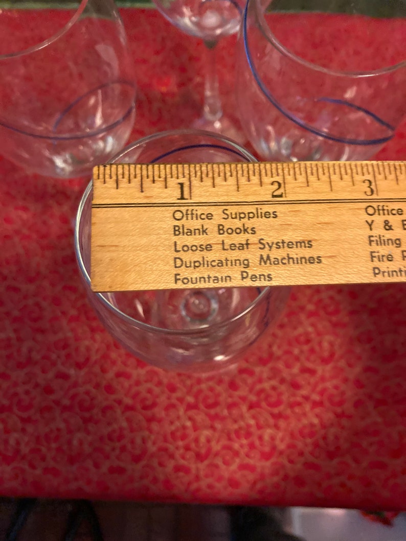 4 Pier 1 Swirline Cobalt Blue Water Goblets 8 7/8" 18oz Stemware Wine ...