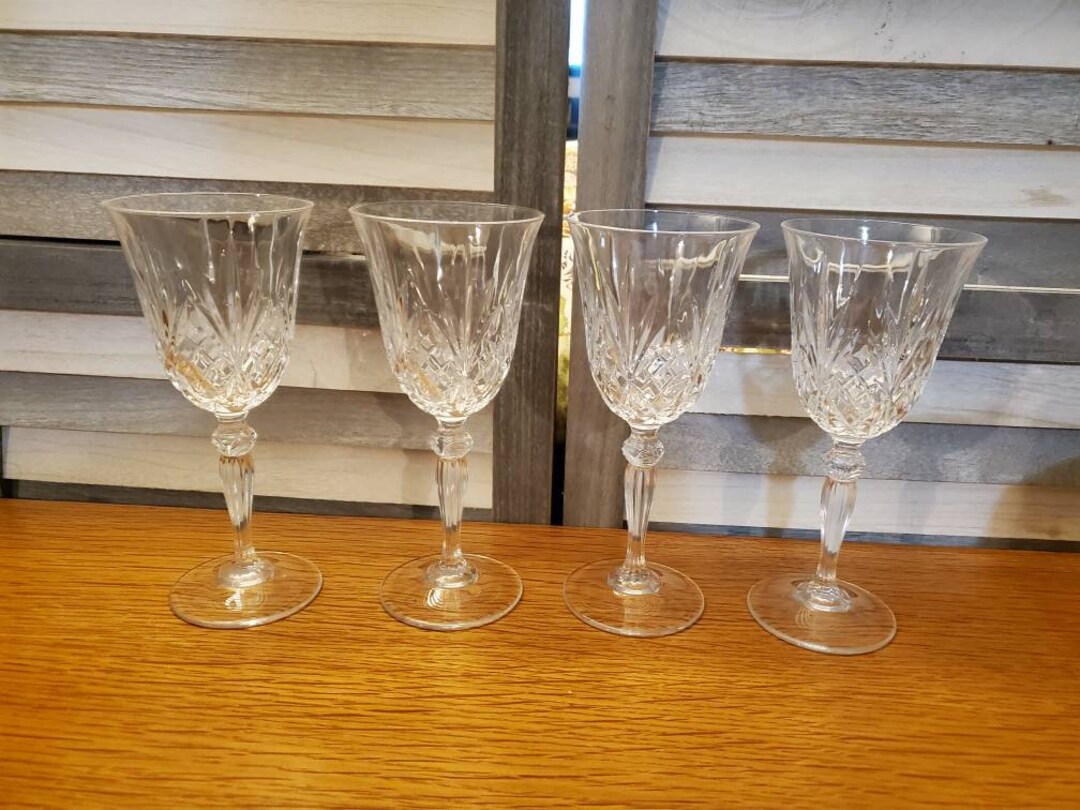4 Vintage, Crystal, Overture, by Royal Crystal Rock, Water Goblets, Cut ...