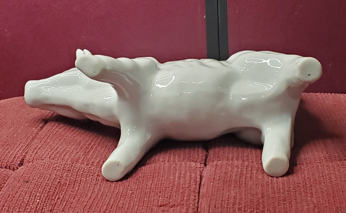 Vintage White Porcelain Cow Figure Creamer - Etsy