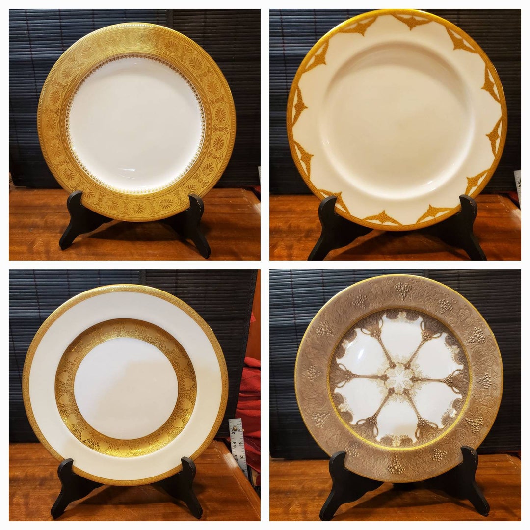 Variety Of, 4 Vintage, Complementary, Gold Encrusted, on Ivory ...