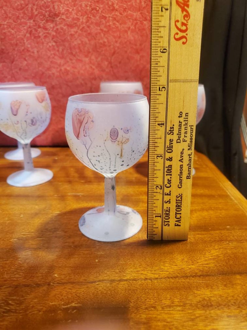 6 Vintage Reuben by Nouveau Art Glass Hand Painted - Etsy