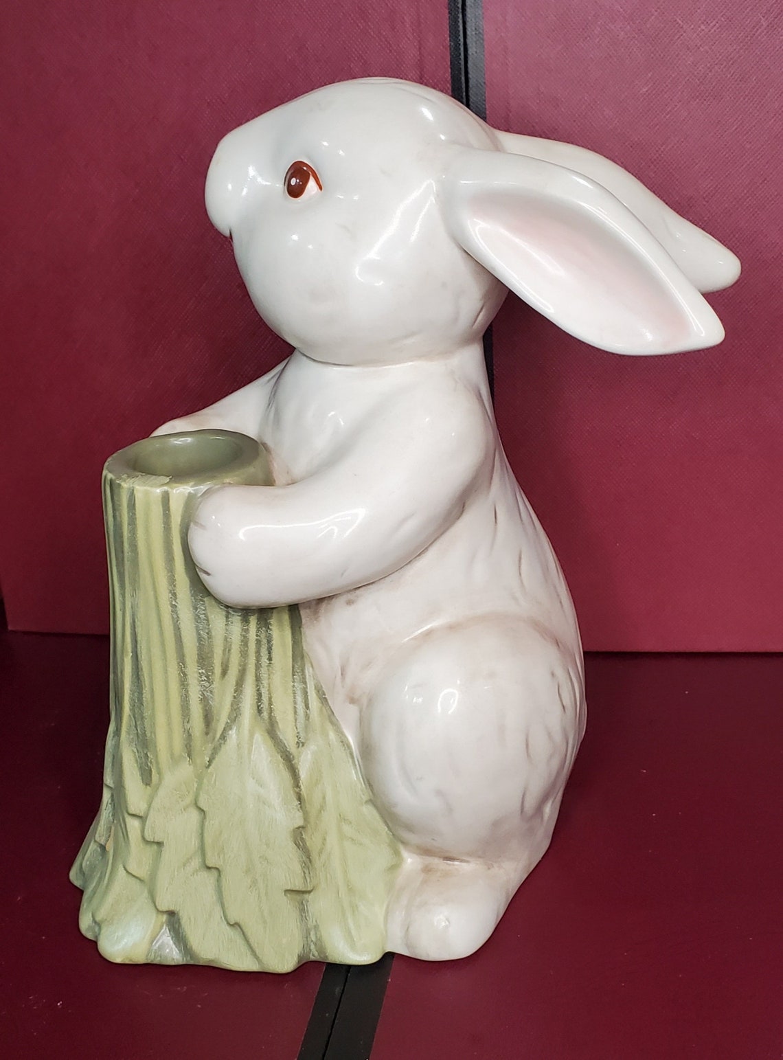 Vintage-1990s-Dept 56-Ceramic-Bunny Rabbit-Taper Candle Stick | Etsy
