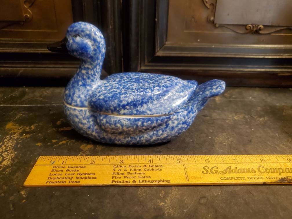 Vintage Spongeware by Enesco Ceramic Blue Speckled | Etsy
