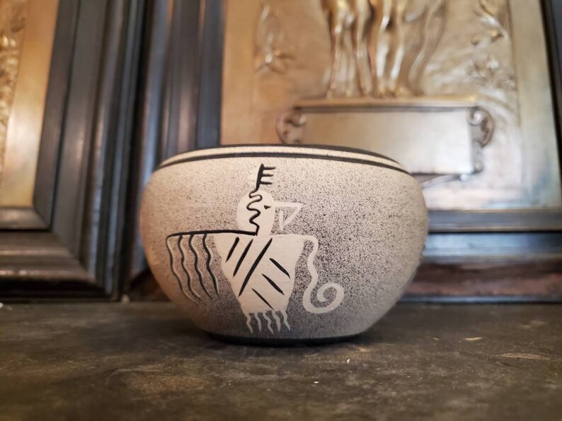 Vintage, Kopa, Hand Painted, Stoneware, Native Inspired, Cachepot ...